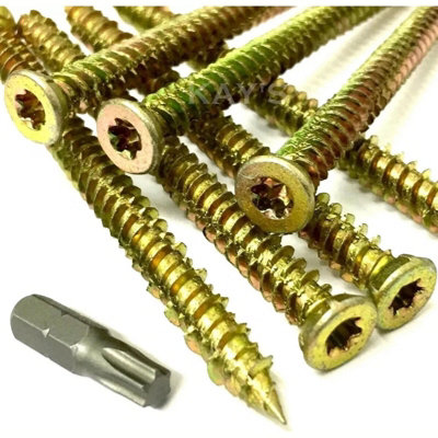 16pcs MASONRY CONCRETE BRICK SCREWS UPVC WOOD WINDOW DOOR FRAME FIXING ...