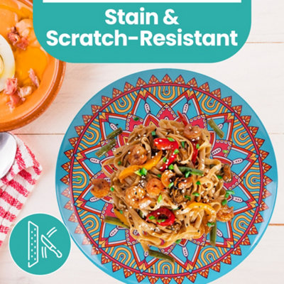 16pcs Melamine Dinnerware Set, Moroccan Design