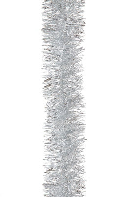 16Pcs Silver Tinsel Tree Decoration 1.8m