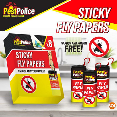 16pk Fly Paper Sticky Traps for Houseflies, Fruit Flies