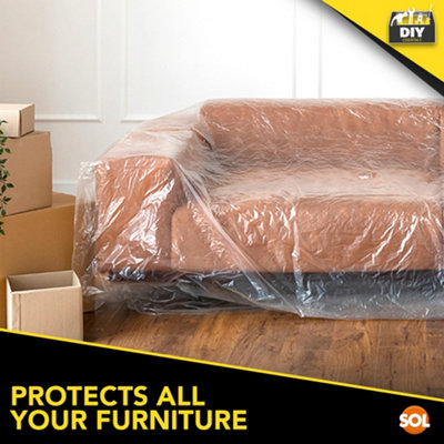 16pk Plastic Dust Sheets for Decorating 3.6m x 2.7m, Large Dust Sheets ...