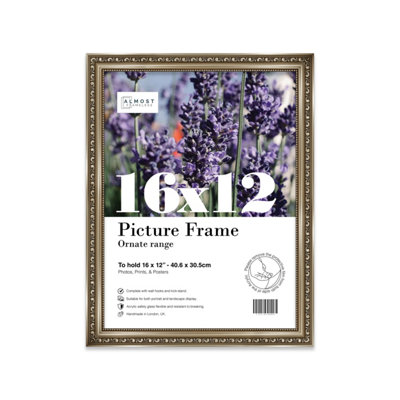 16x12 Gunmetal Ornate Picture Frame (40.6 x 30.5cm) Poster, Photo ...