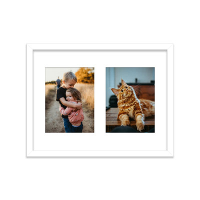 16x12 Inch 2 Opening Photo Collage Frame, Display Two 8x6 Inch Photos ...