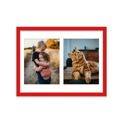 16x12 Inch 2 Opening Photo Collage Frame, Display Two 9x7 Inch Photos ...
