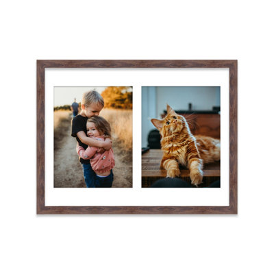 16x12 Inch 2 Opening Photo Collage Frame, Display Two 9x7 Inch Photos ...