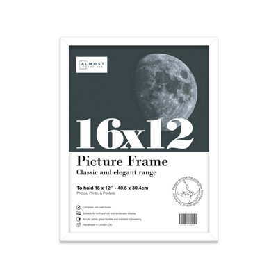 16x12 White Picture Frame (40.6 x 30.5cm) Poster, Photo, Artwork ...