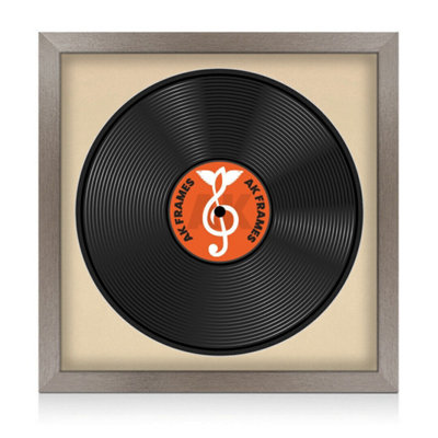 16x16" Aluminium Modern Vinyl Record Frame With Ivory Mount for 12 Inch ...