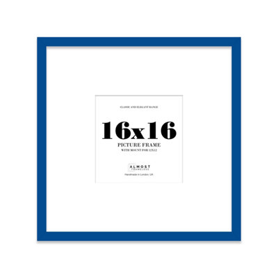 16x16" Blue Picture Frame - 16x16" Square Frame with 12x12" Mount for ...
