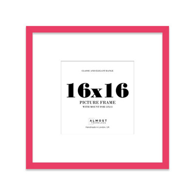 16x16" Bright Pink Picture Frame - 16x16" Square Frame with 13x13 ...