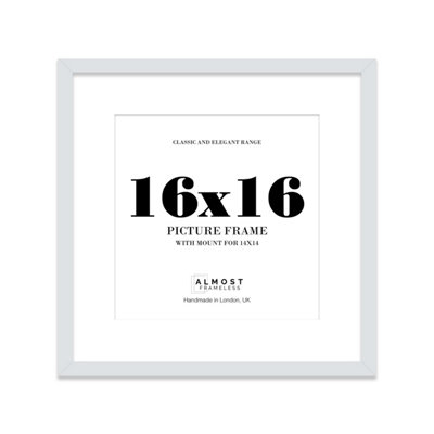 16x16" Light Grey Picture Frame - 16x16" Square Frame with 14x14" Mount ...