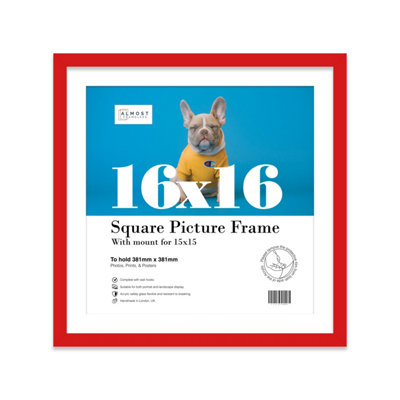 16x16" Red Picture Frame - 16x16" Square Frame with 15x15" Mount for ...