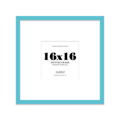 16x16" Turquoise Picture Frame - 16x16" Square Frame with 12x12" Mount ...