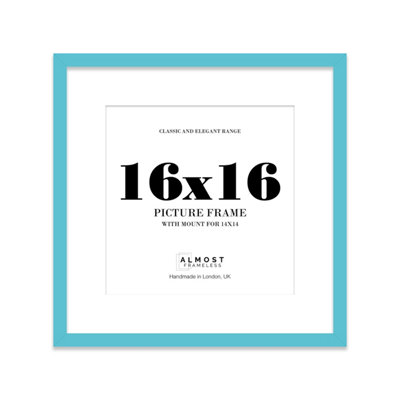 16x16" Turquoise Picture Frame - 16x16" Square Frame with 14x14" Mount ...