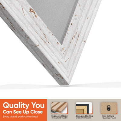 16x16" White Rustic Modern Vinyl Record Frame With Silver Mount for 12 ...