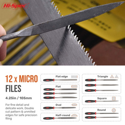 17 PC Metal Hand & Needle File Tool Set Large & Fine Micro Steel Files ...