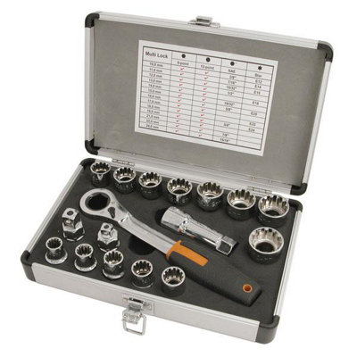 17 piece 19 mm Socket Set Multi Fit -go Thru (Neilsen CT1118)