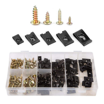 170 x Assorted Speed Fastener Spire U Clips & Screws, Interior Trim ...