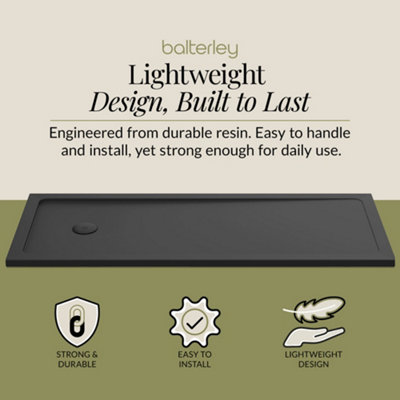 1700 x 700mm Premium Bath Replacement Shower Tray - Slate Grey