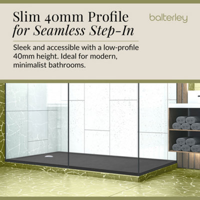 1700 x 700mm Premium Bath Replacement Shower Tray - Slate Grey