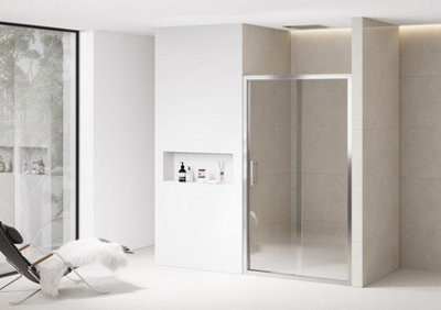 1700mm Sliding Shower Door 6mm Clear Glass & Chrome Frame