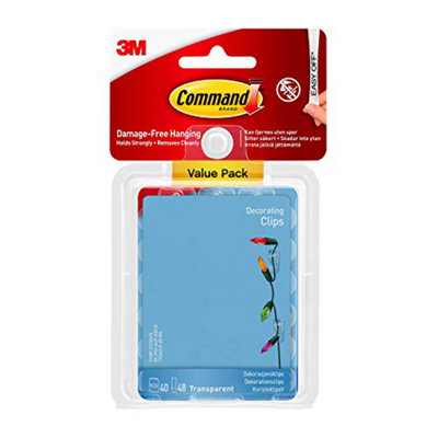 17026CLR-40 Command Clear Decorating Clips with Clear Strips Value Pack ...
