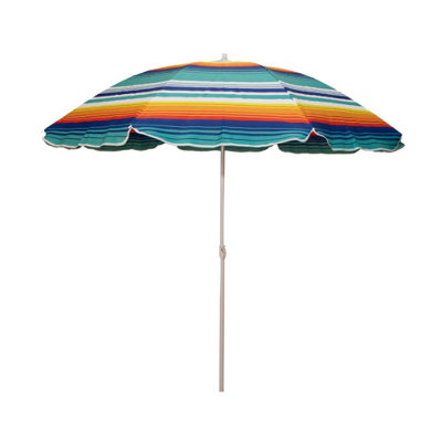 170cm Diameter Multi Coloured Fabric Cover Beach Garden Parasol ...