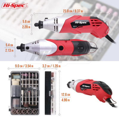 170W Advanced Rotary Tool Set 121 Pc 35000RPM With 6 Speed Settings by ...