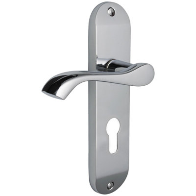 174mm Vision Corvus Contemporary Lever Euro Cylinder Handles - Polished ...