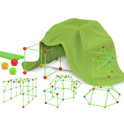 175 Poles & 88 Connectors Kids Build Your Own Fort Kit