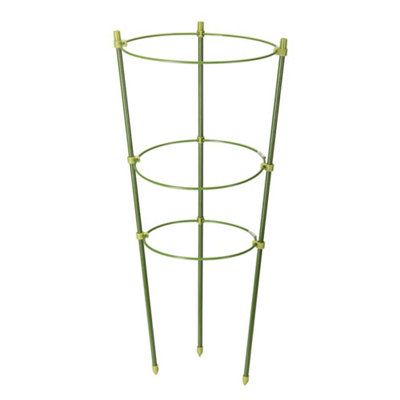 175mm Wide 3 Ring Plant Growing Support Frame Long Stem Flower Climbers ...