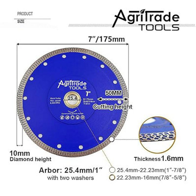175MM X MESH TURBO SEGMENT DIAMOND CUTTING DISC HOT PRESSED BLADE FOR ...