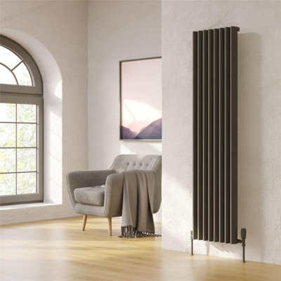 1775mm (H) x 490mm (W) - Grey Vertical Aluminum Radiator (Oslo) - (1 ...