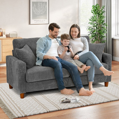 Grey cord sofa store