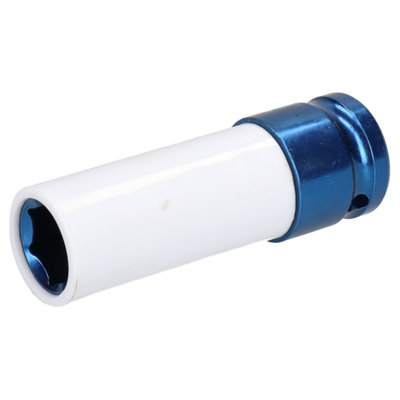 17mm 1/2" Drive Double Deep Alloy Wheel Nut Socket 6 Sided Single Hex