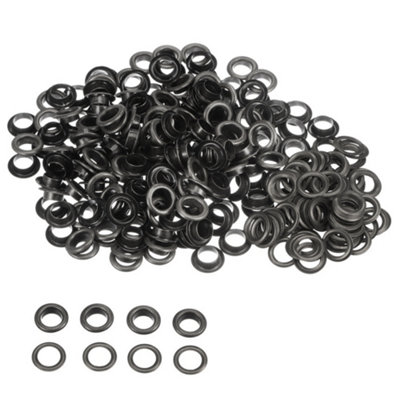 17mm Brass Eyelets with Washers, Rust-Proof Grommets, Gunmetal - 50pcs