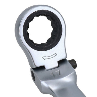 17mm Flexi Flexible Enclosed Ring Ratchet Spanner With Lockable Head 72 ...