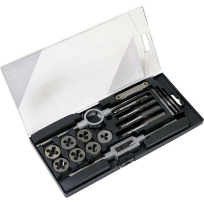17pc Metric Tap & Die Set - M3 to M12 - Manual Bar & Socket Threading ...