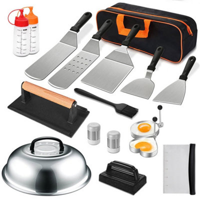 17Pcs Griddle Accessories Kit Stainless Steel Flat Top Teppanyaki Tools ...