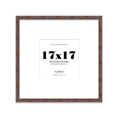 17x17" Walnut Picture Frame - 17x17" Square Frame with 13x13" Mount for ...