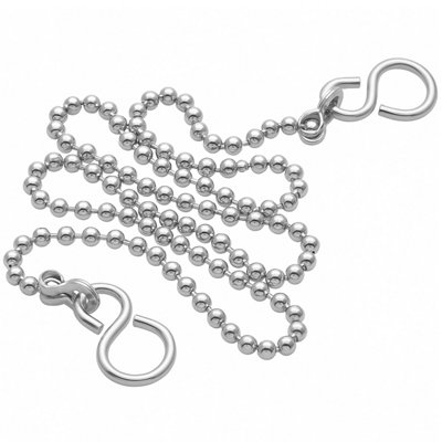 18" Ball Chain & Stay Hook Chrome - Durable Plug Chain for Basin, Bath ...