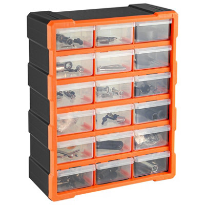18 Drawers Plastic Storage Cabinet Organizer | DIY at B&Q