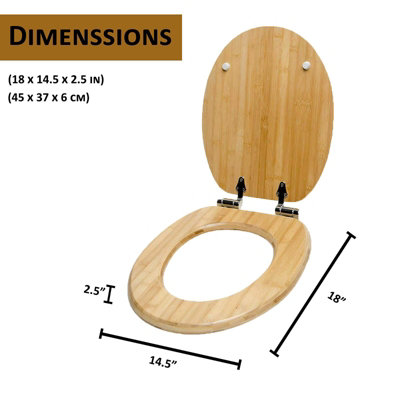 18" Durable Mdf Seat With Fittings Included - Wooden Bathroom Toilet ...