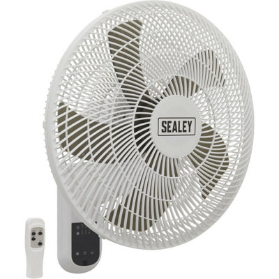 18 Inch Wall Mounted Fan - 3 Speed Settings - Remote Control - Tilt ...
