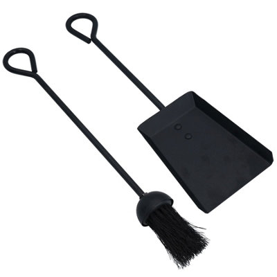 18" LOOP BRUSH & SHOVEL SHOVEL FIRE COAL WOOD LOG BURNER STEEL METAL 450MM