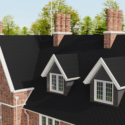 18-Piece Hexagonal Black Bitumen Roofing Shingles, Asphalt Tiles for Sheds