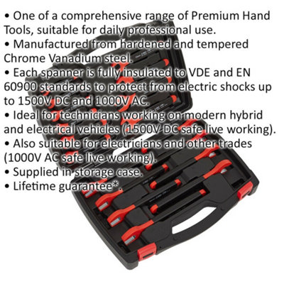 18-Piece Insulated VDE Spanner Set for Electricians - 1000V Shockproof ...