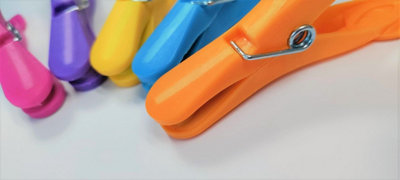 Shop 18 Soft Grip Clothes Pegs Plastic Coloured Flower Laundry Washing ...