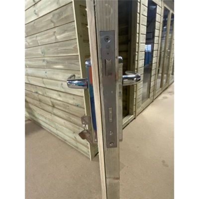 18 x 7 COMBI Pressure Treated T&G Pent Summerhouse + Side Garden Shed ...