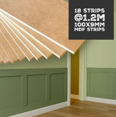 18 x Shaker MDF Wall Panel strips (18 x 1.2m) 90x9mm Slats free ...