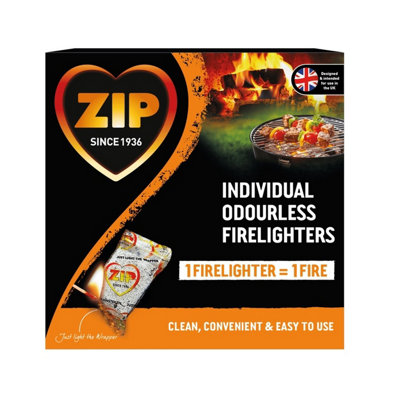 18 Zip Fire Lighters Individual odourless firelighters Cubes Instant ...